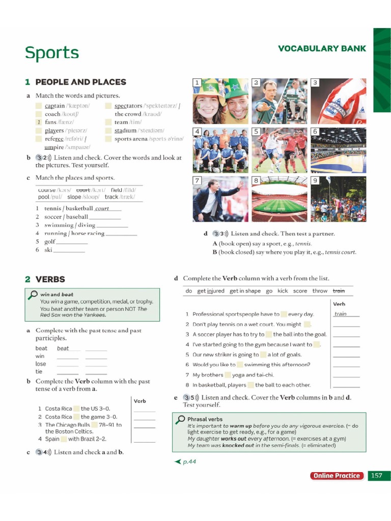 Vocabulary Bank - Sports | PDF