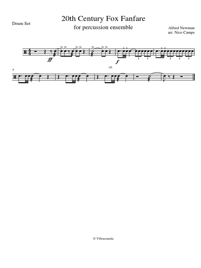 20th Century Fox Fanfare - Drum Set | PDF