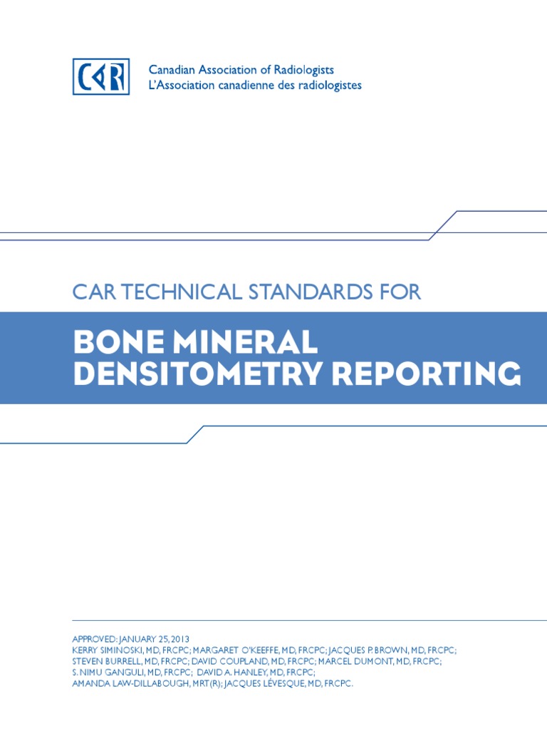 CAR Standards for Bone Density Reporting | PDF | Osteoporosis ...
