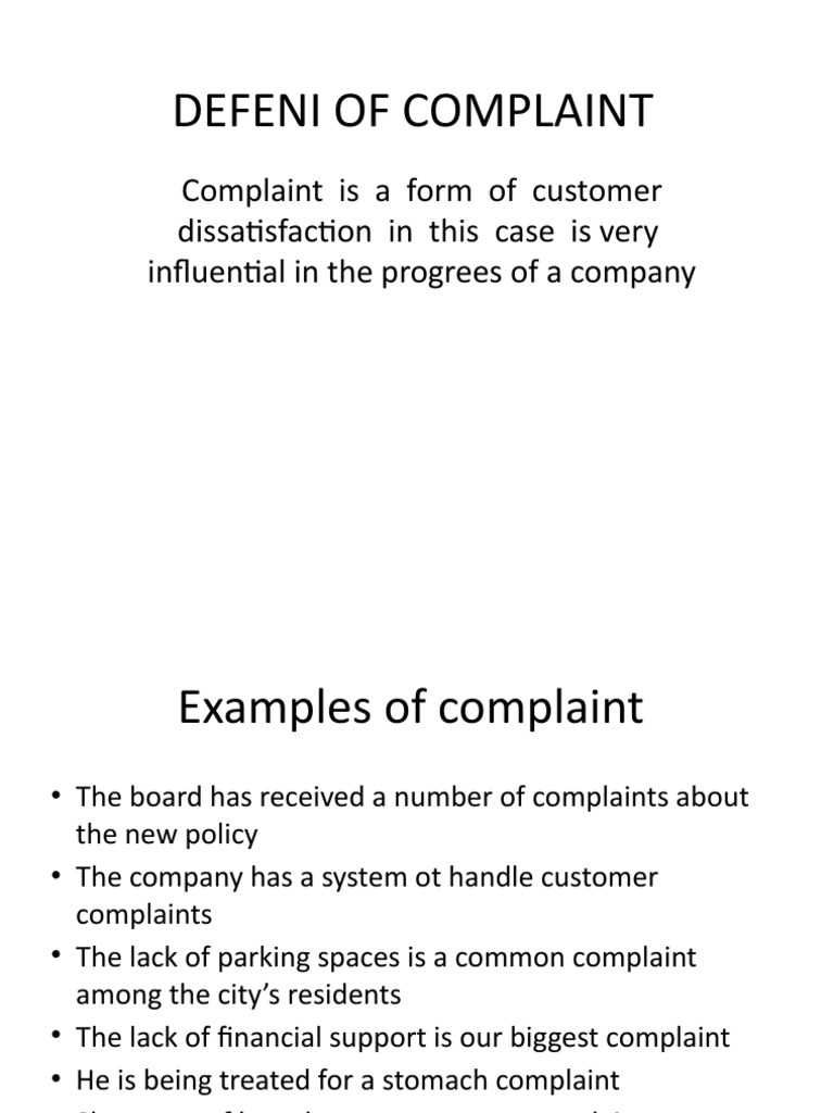 Definition of Complaint | PDF