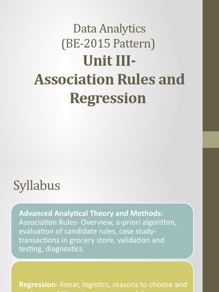 Data Analytics Unit III | PDF | Errors And Residuals | Regression Analysis