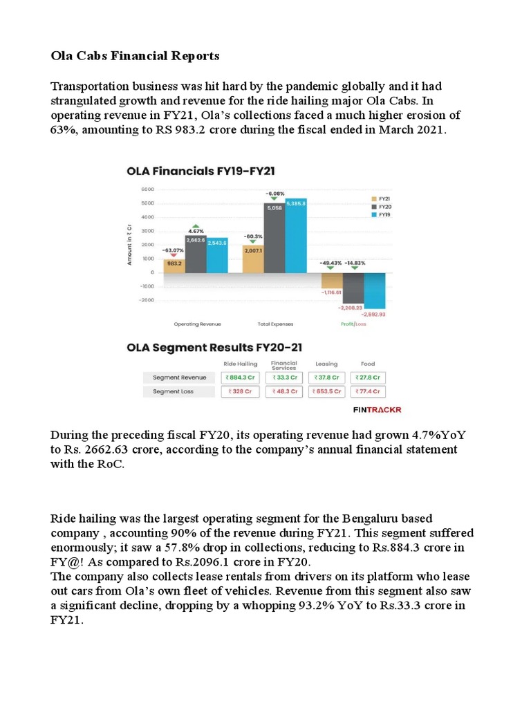 Ola Financial Report | PDF | Expense | Taxicab