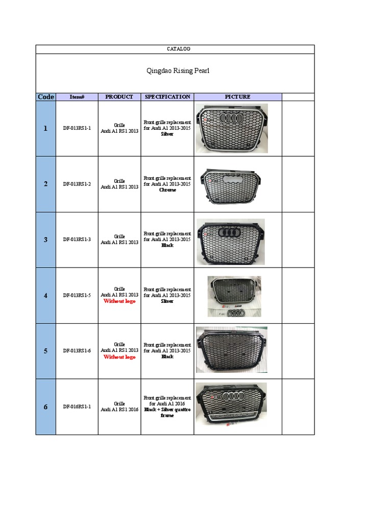 Audi Grille | PDF | Land Vehicles | Motor Vehicle Manufacturers