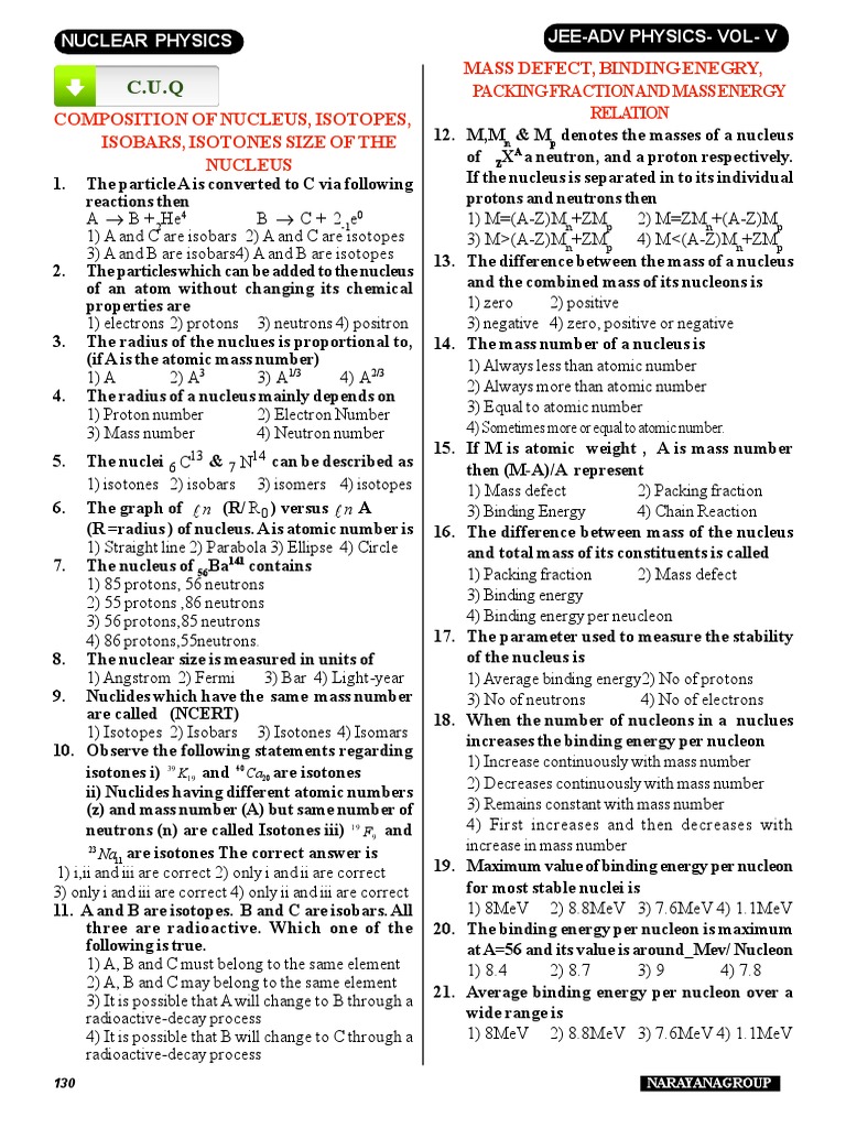 Nuclear Physics Concepts and Reactions | PDF | Neutron | Nuclear Fission