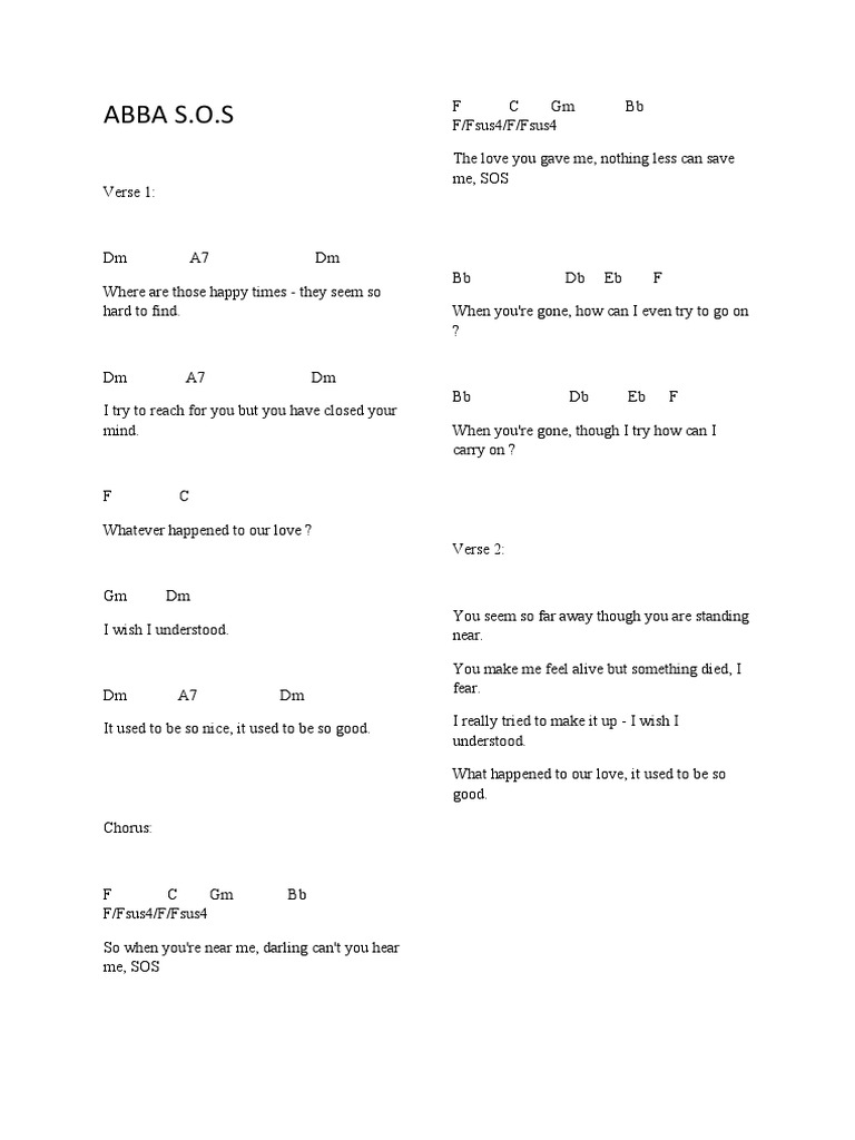 Abba Sos Lyrics | PDF