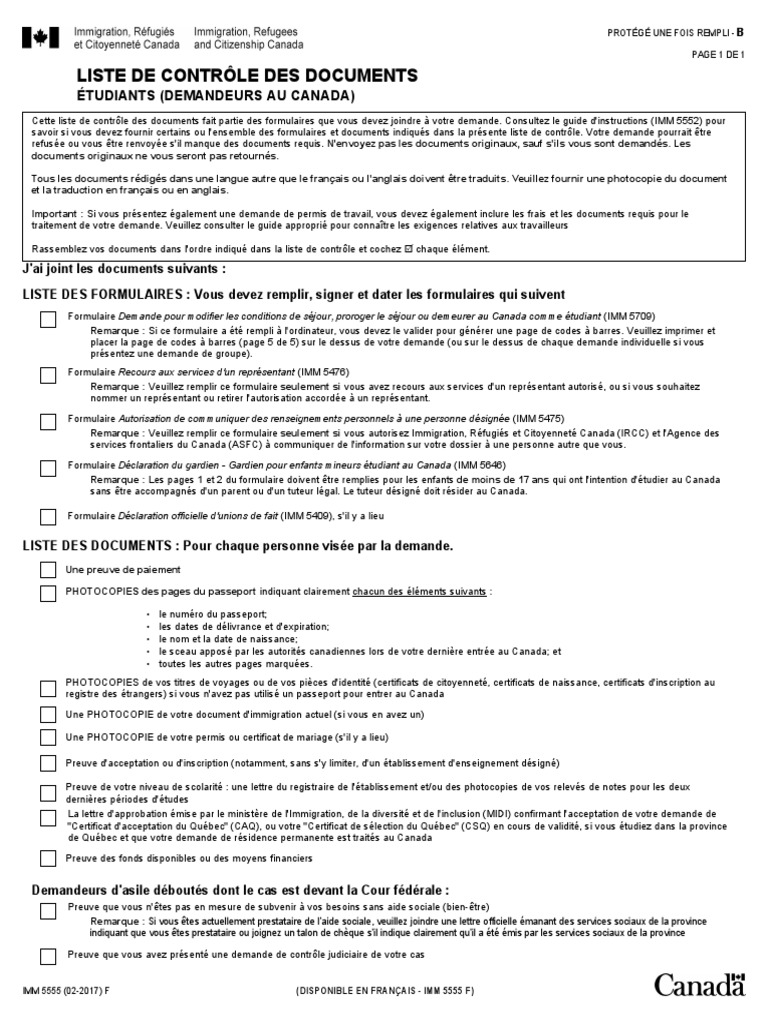 Imm 5555 F | PDF | Passeport | Canada