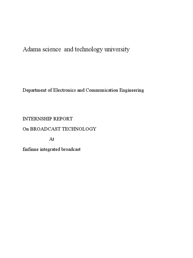 Adama Science and Technology University: Department of Electronics and ...