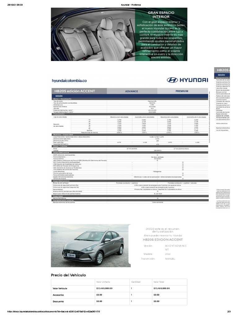 Hyundai - Proforma | PDF | Coche | Vehículo de motor