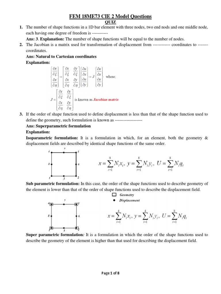 FEM CIE 2 Question Bank | PDF | Truss | Matrix (Mathematics)