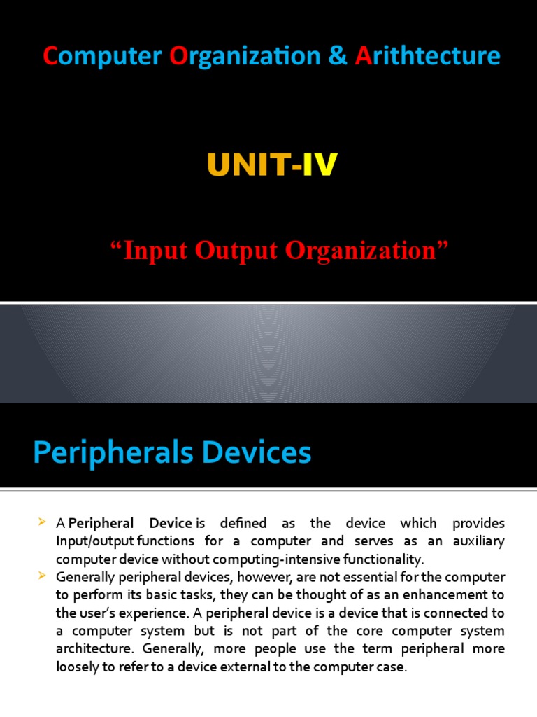 Input Output Organization In Computer Organization And Architecture