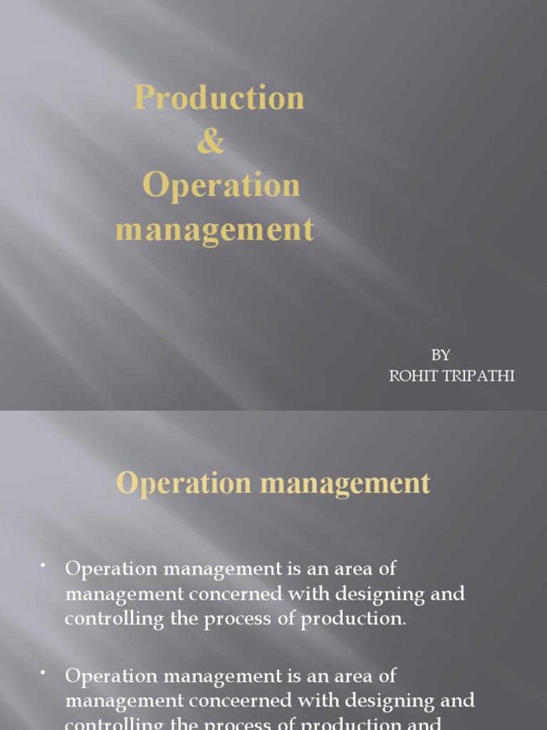 Operation Management | PDF | Product (Business) | Goods