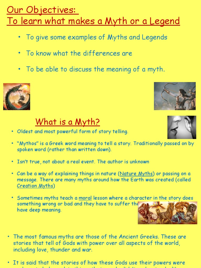 Myths and Legends Intro Slides | PDF