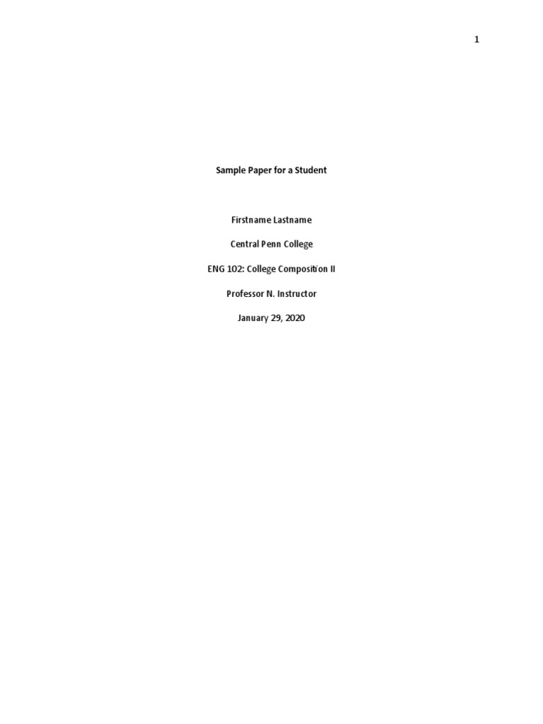 Sample APA Student Paper Template | PDF | Paragraph | Apa Style