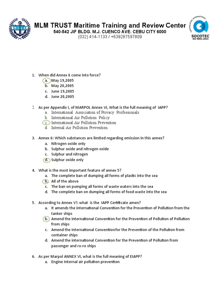 MARPOL Assessment | PDF | Pollution | Environmental Issues