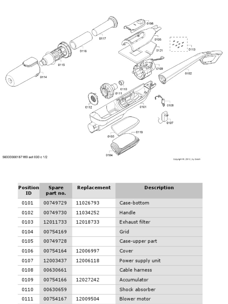Exploded View | PDF | Vacuum Cleaner | Electrical Engineering
