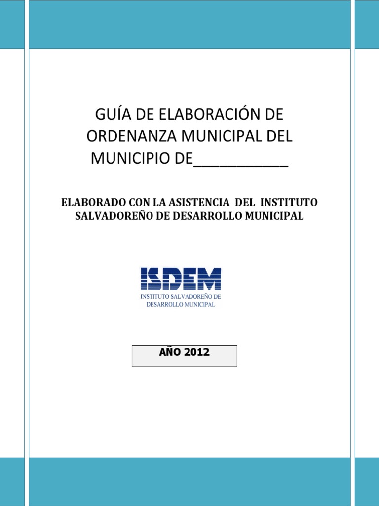 Guia de Elaboración Ordenanza Municipal | PDF | Multa (pena) | Gobierno ...