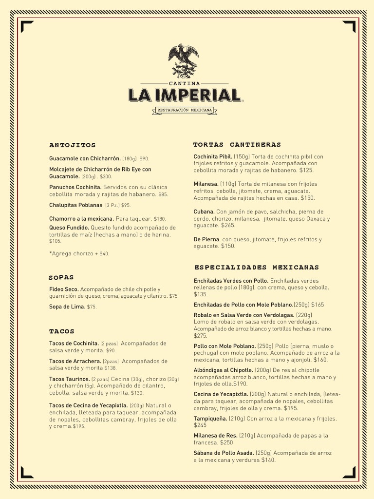 La Imperial | PDF | Alimentos | Taco