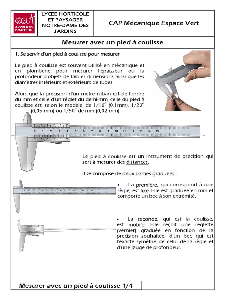 Mesure: Le Pied A Coulisse | PDF