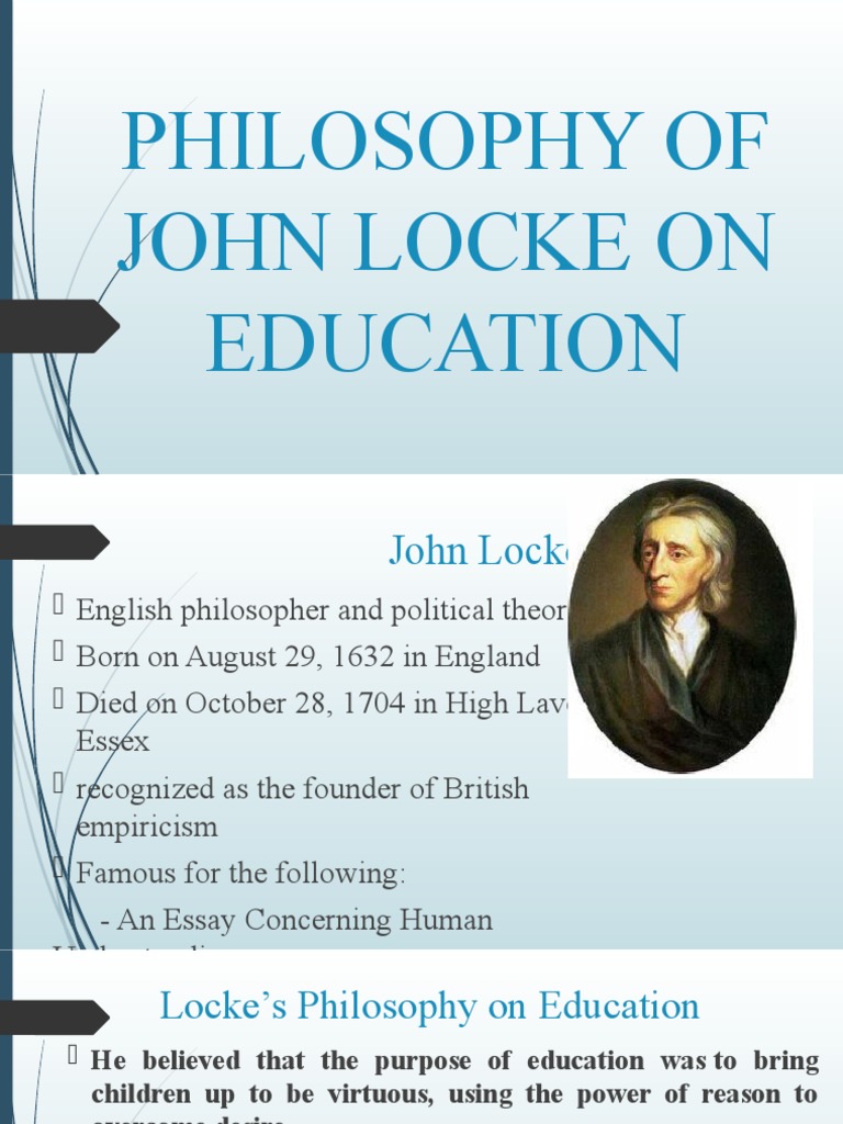 Philosophy of John Locke On Education | PDF