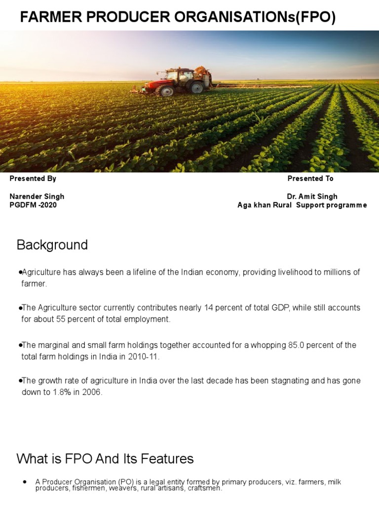 Farmer Producer Organisations (Fpo) | PDF | Economies