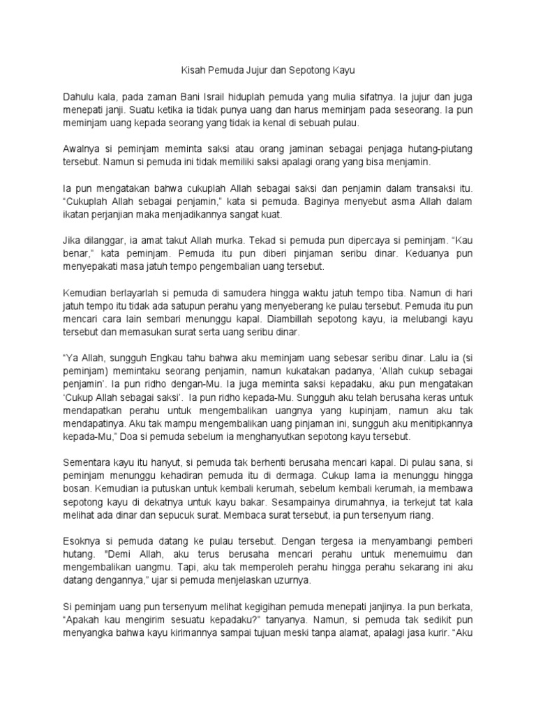 Kisah Kejujuran & Menepati Janji | PDF