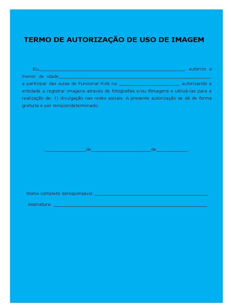 Termo de Autorizacao de Uso de Imagem | PDF