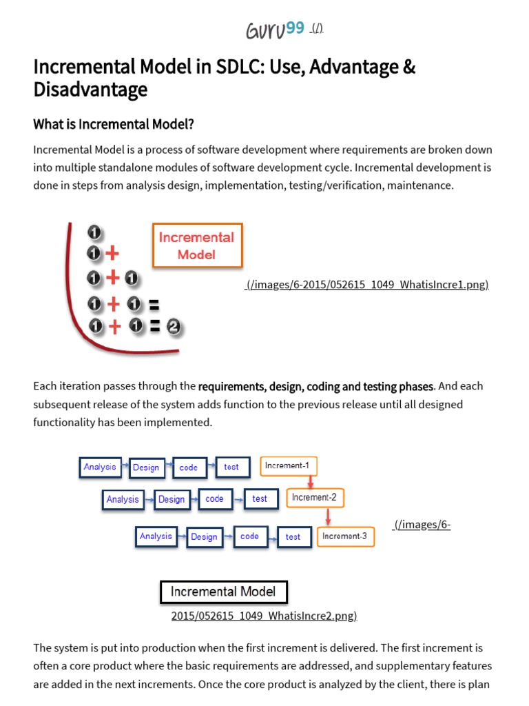 Incremental Model in SDLC - Use, Advantage & Disadvantage | PDF | Agile ... Incremental Model in SDLC - Use, Advantage & Disadvantage | PDF | Agile ...