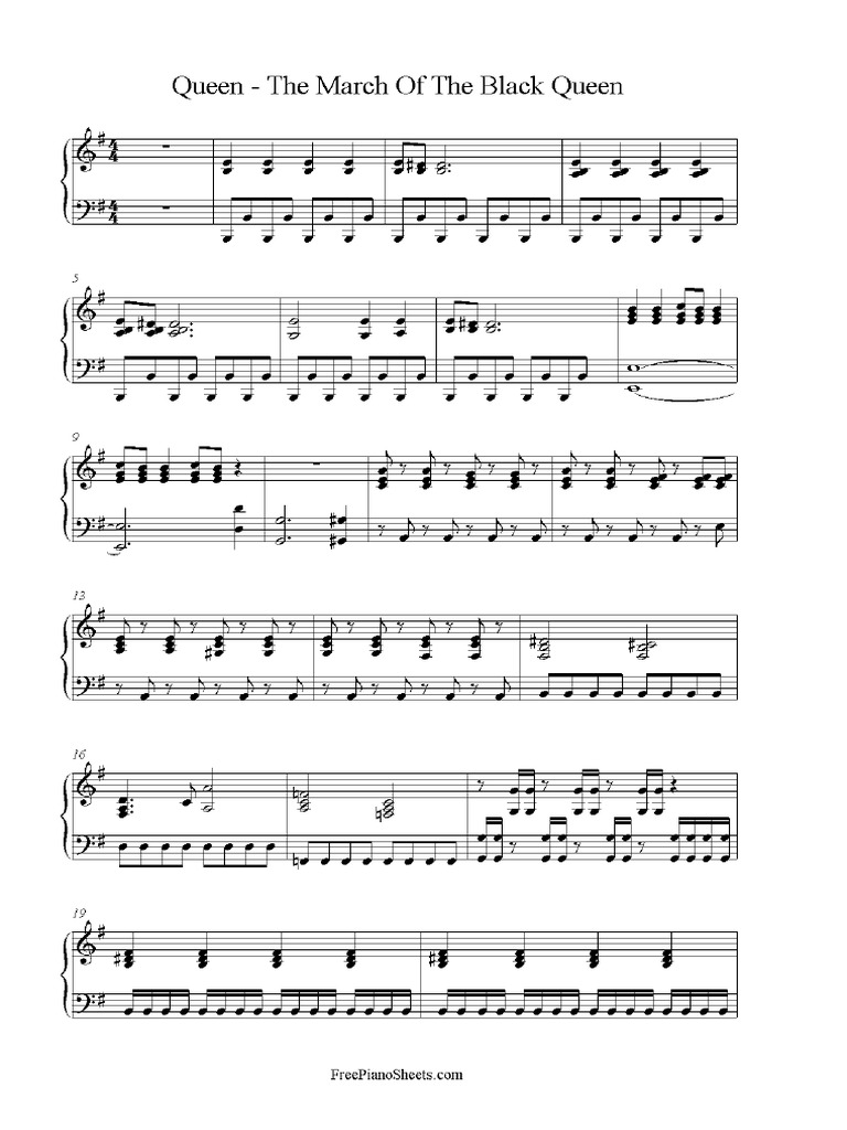 March of The Black Queen Piano Sheet Music | PDF