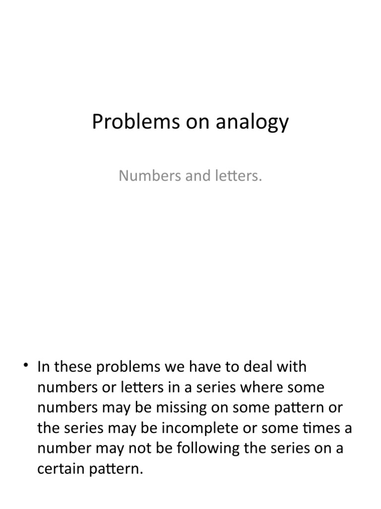 Problems On Analogy | PDF | Science