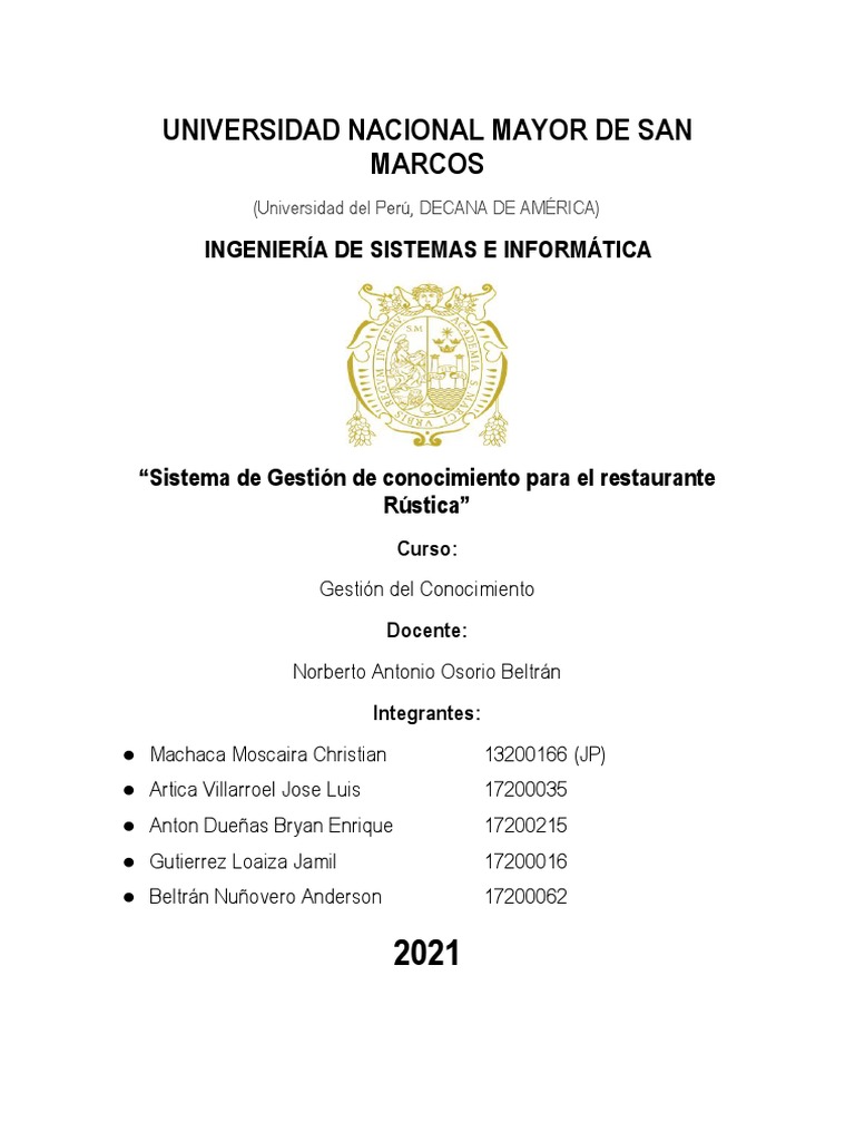 Informe Proyecto Final G2 | PDF | Calidad (comercial) | Conocimiento