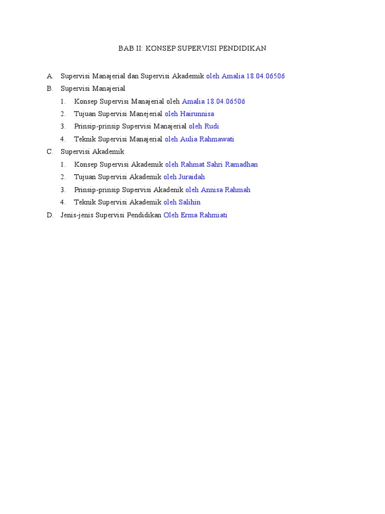 Konsep Supervisi Pendidikan Oleh Kelompok 2 | PDF
