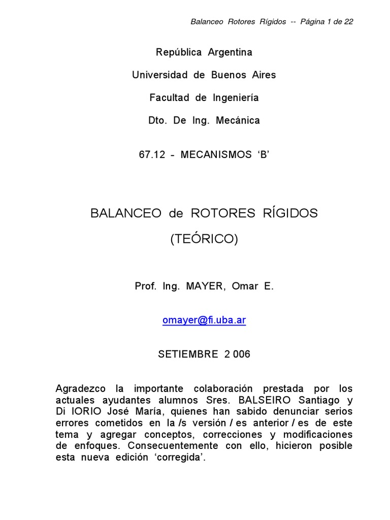 Balanceo de Rotores | Descargar gratis PDF | Rotación | Vector Euclidiano