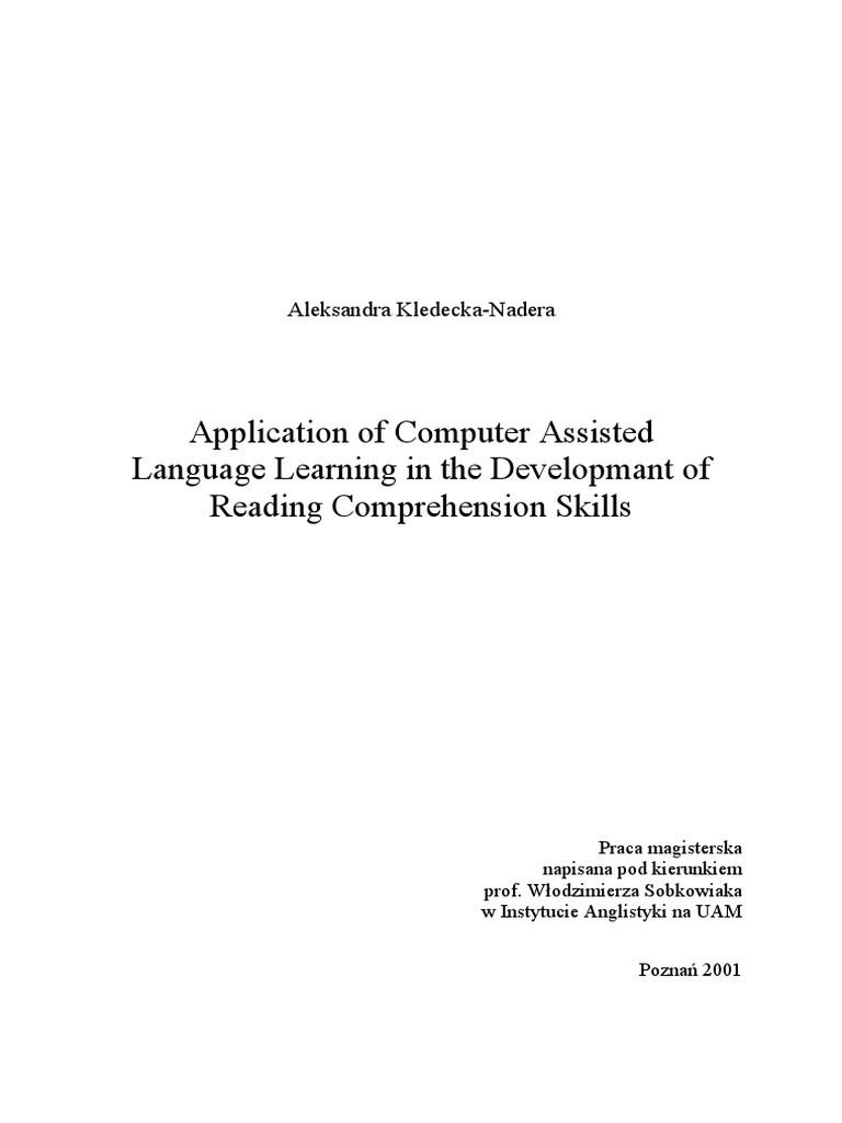 CALL in Reading Teaching | PDF | Reading Comprehension | Schema ...