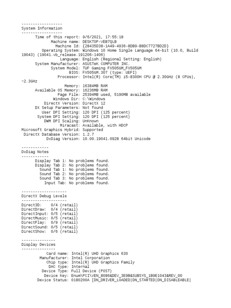 DX Diag | PDF | Device Driver | Usb