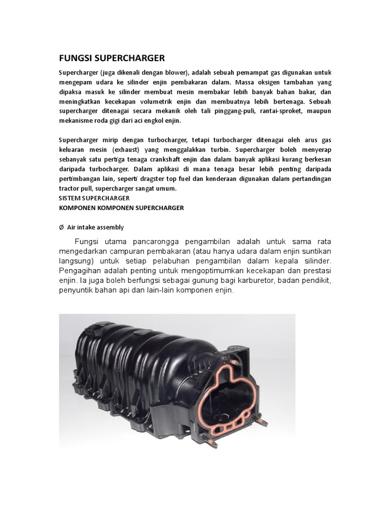 Fungsi Supercharger | PDF