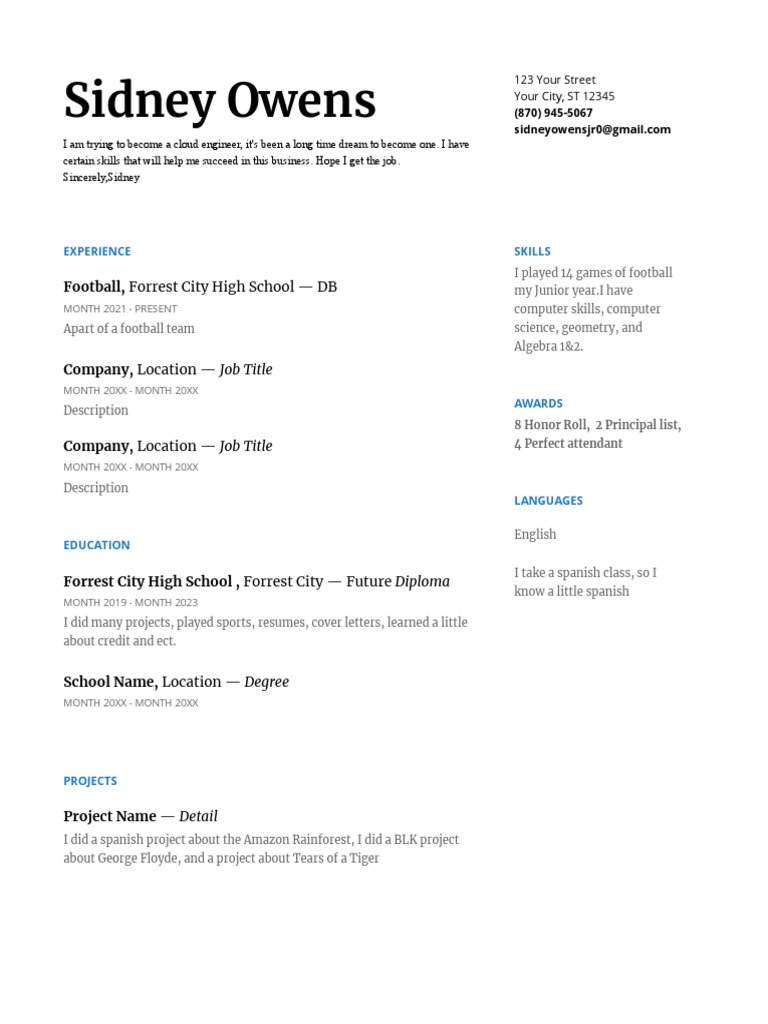 Resume Template MR | PDF