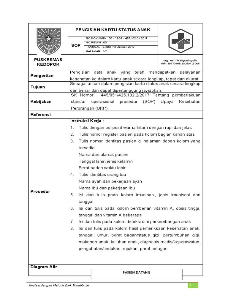 Pengisian Kartu Status Anak | PDF