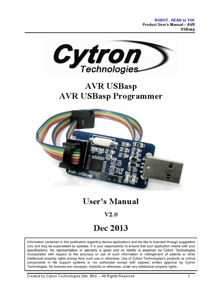 AVR USBasp Users Manual v1.1 | Download Free PDF | Arduino ...
