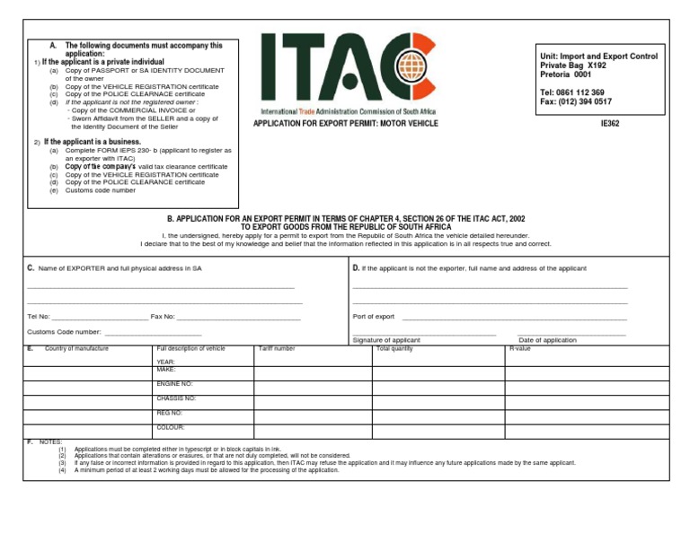 Vehicle Export Permit Application Guide | PDF | Identity Document ...
