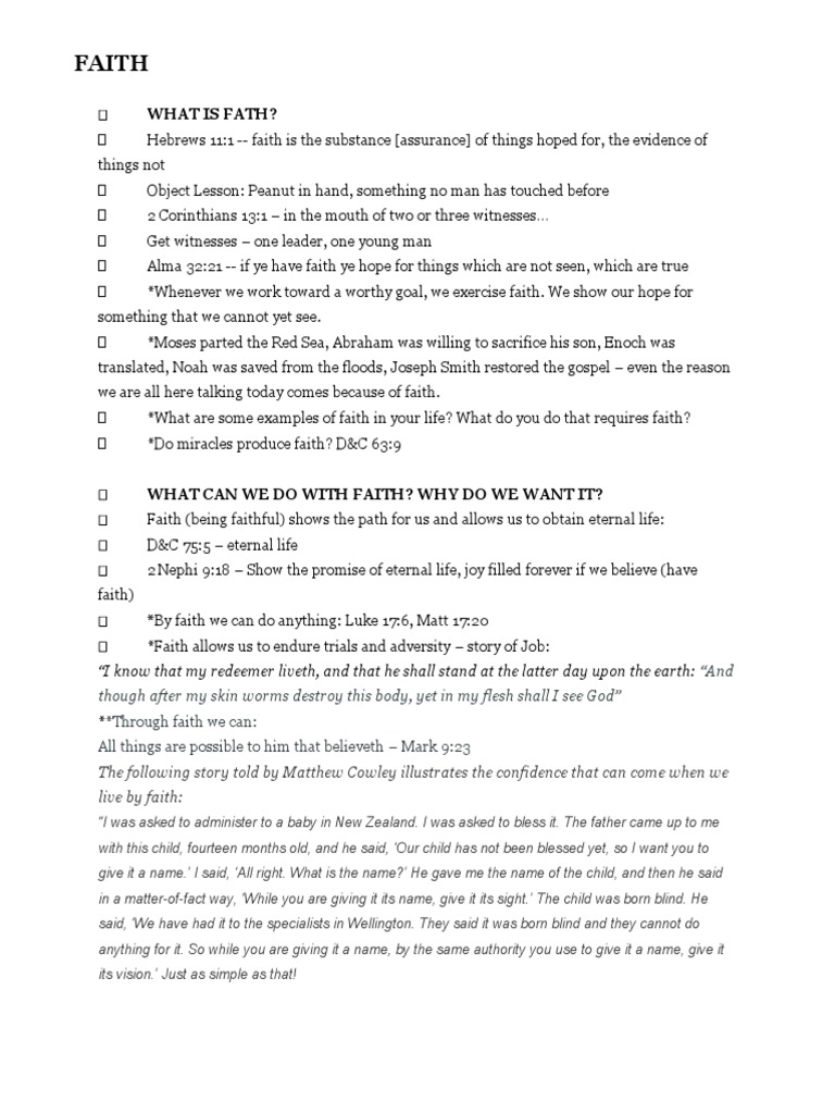 Faith Lesson | PDF | Faith | Eternal Life (Christianity)
