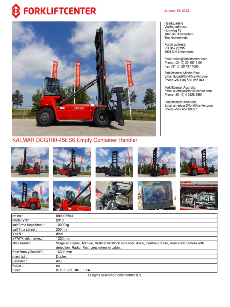 Kalmar DCG100 45es6 | PDF | Equipment
