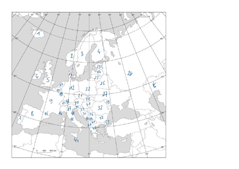 Mapa Konturowa Europy Podzial Polityczny | PDF