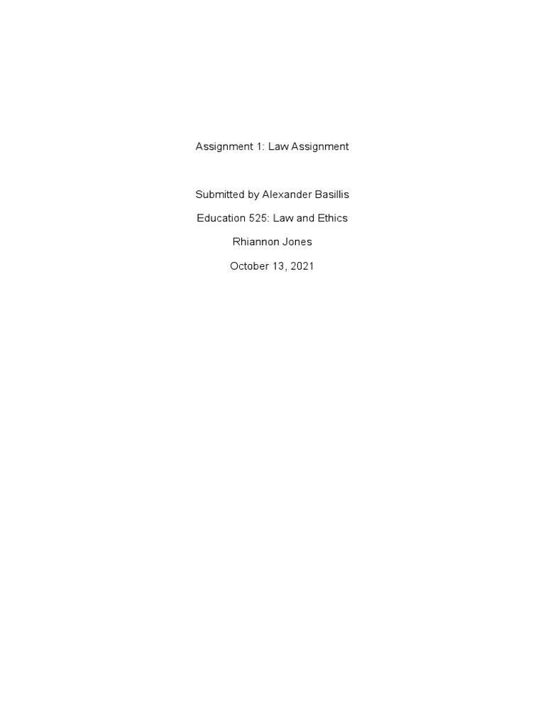 Assignment 1: Law Assignment | PDF | Freedom Of Speech | Justice