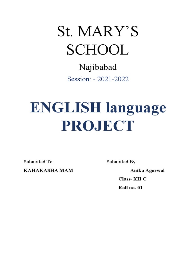 Anika English Project | PDF