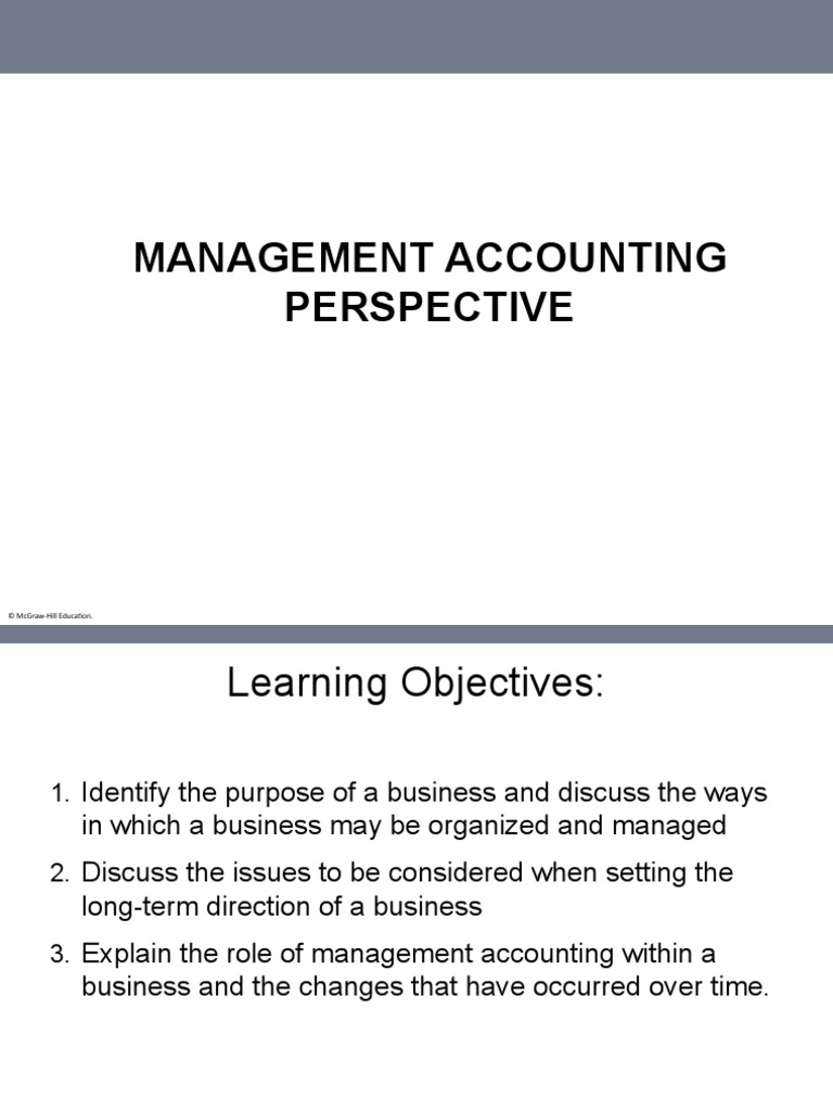 Management Accounting Perspective: © Mcgraw-Hill Education | PDF ...