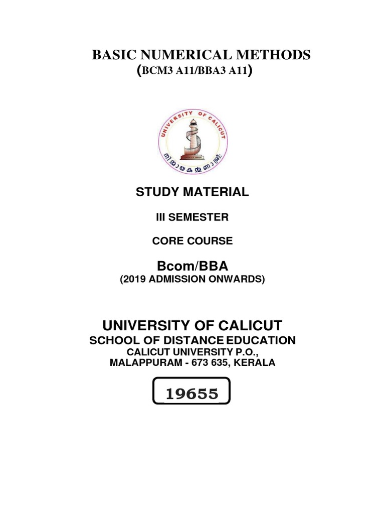 Basic Numerical Methods Study Guide | PDF | Matrix (Mathematics ...