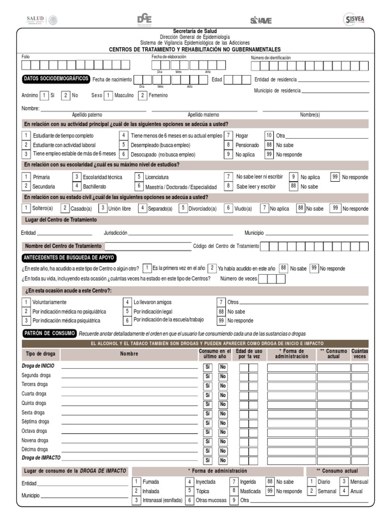 Formato SISVEA | PDF | Drogas | Despachador de drogas