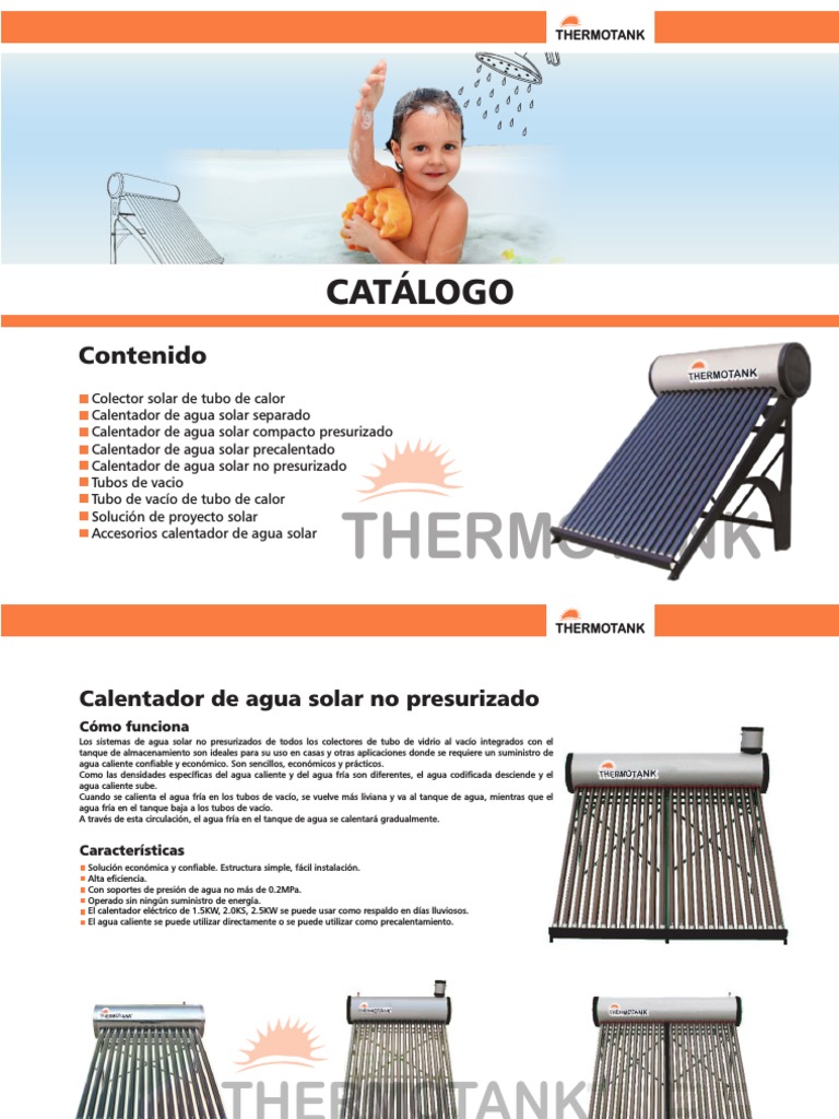 Terma Solar TERMOTANK | PDF | Energía solar | Agua
