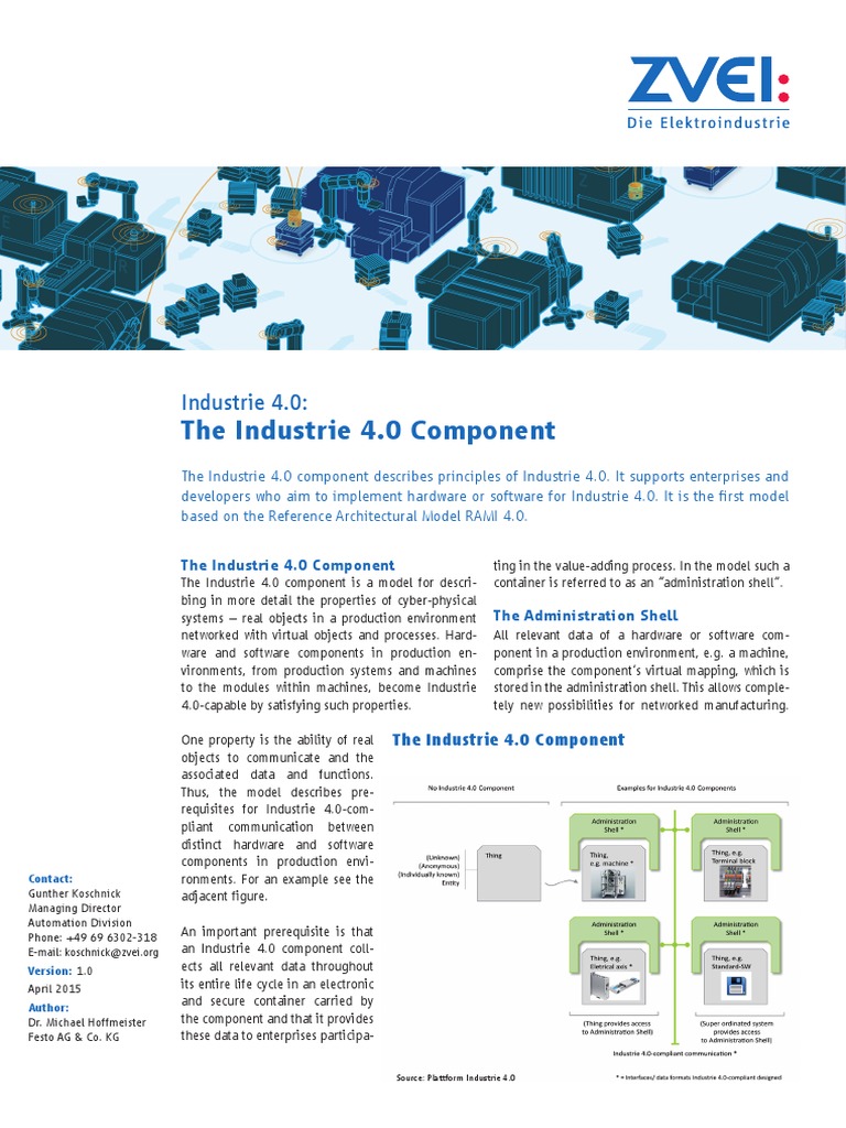 ZVEI Industrie 40 Component English | PDF | Information | Computer Network