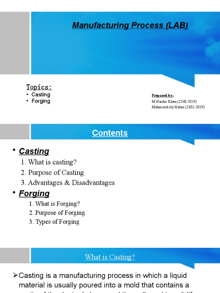 Manufacturing Process | PDF | Forging | Casting